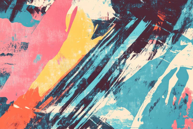 A Retro Risograph Background with Distorted Typography, Smeared Ink ...