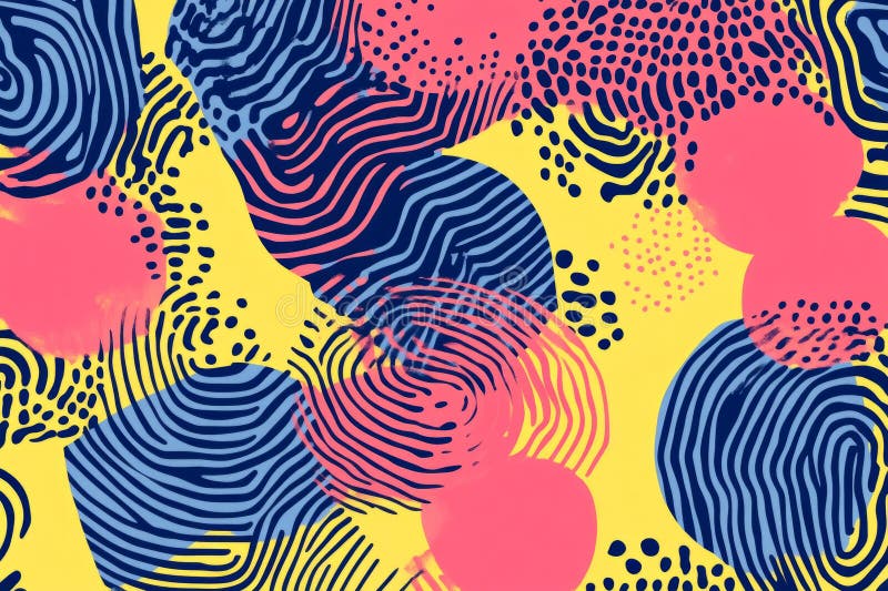 A Retro Risograph Pattern Featuring Swirling Ink Patterns, with ...