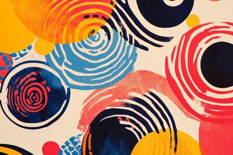A Retro Risograph Pattern Featuring Swirling Ink Patterns, with ...