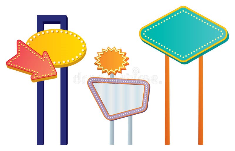 Retro roadside signs stock vector. Illustration of retro - 5267227