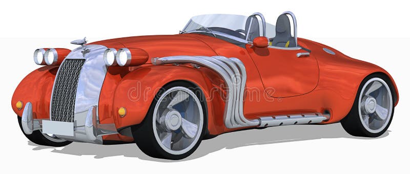 Red Hot Rod Restomod Coupe Car Cartoon Vector Illustration Stock Vector ...
