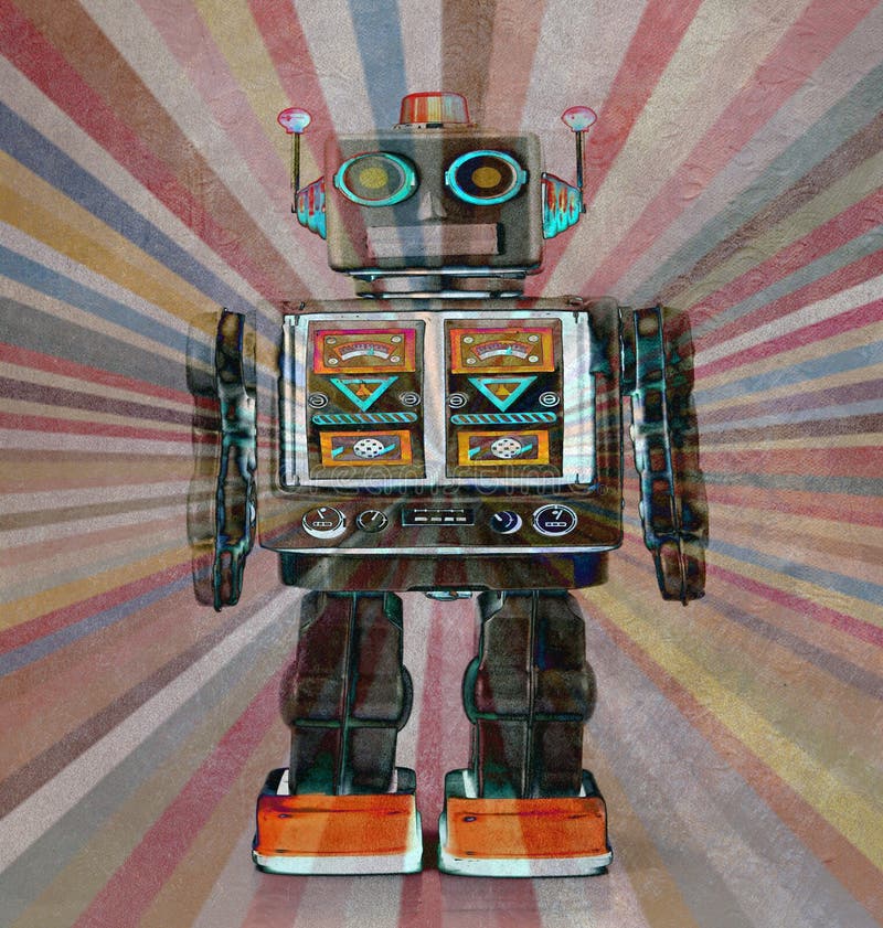 Retro Toy Robot stock photo. Image of chrome, collection - 14889594
