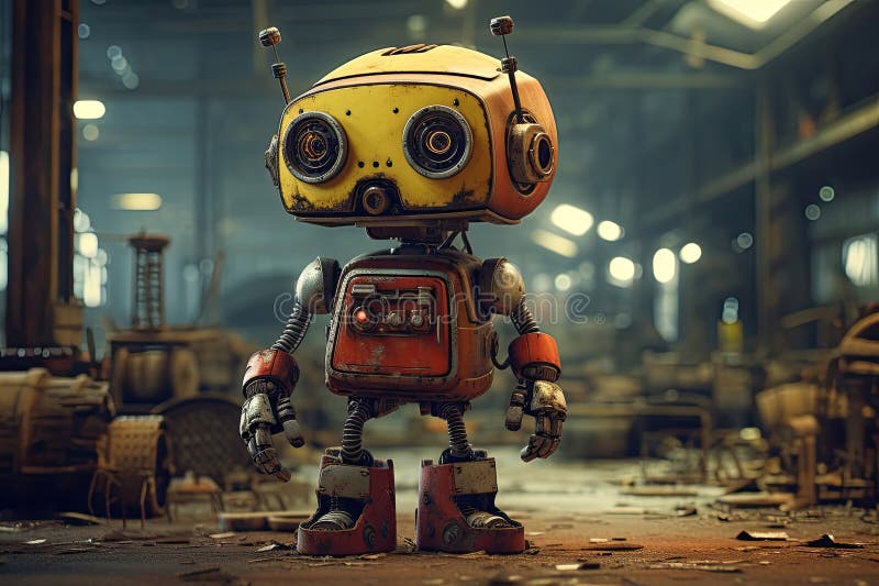 Retro Robot, Generative AI stock illustration. Illustration of ...