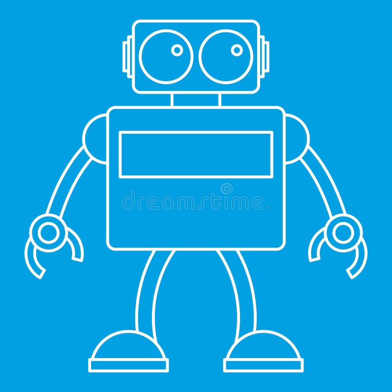 Retro Robot Icon, Outline Style Stock Vector - Illustration of concept ...
