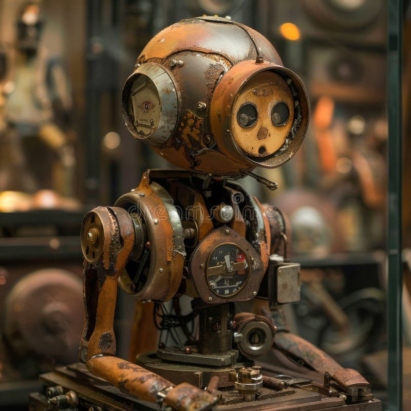 A Retro Robot Mechanic Assembling Robots from Junk in a Post ...