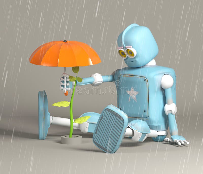 Retro Robot with a Rocket,render, 3d Stock Illustration - Illustration ...