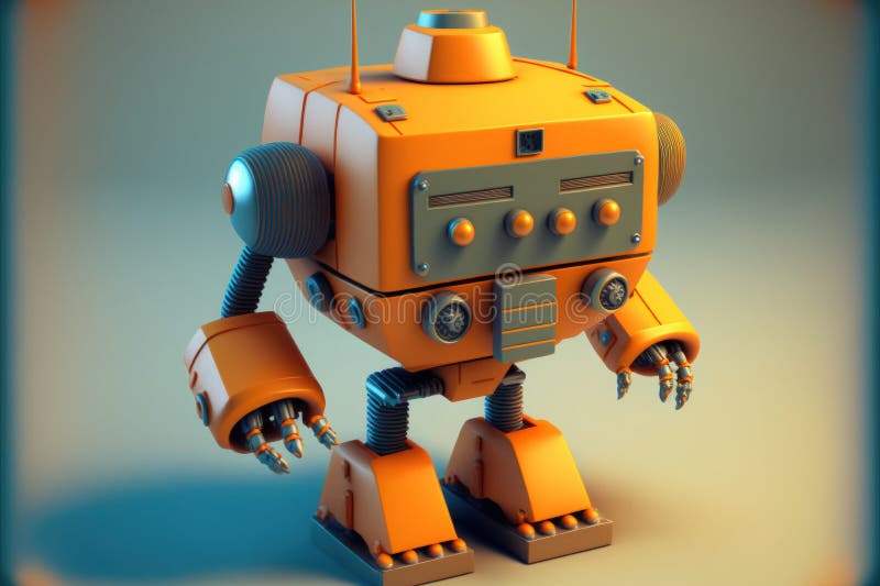 Retro robot toy stock illustration. Illustration of paint - 272544775