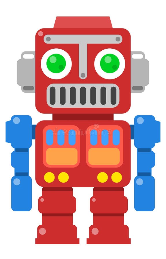 Retro Robot 2 stock vector. Illustration of white, robot - 93885809