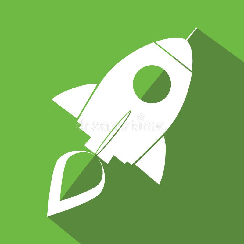 Retro Rocket Green Icon stock vector. Illustration of business - 206206272