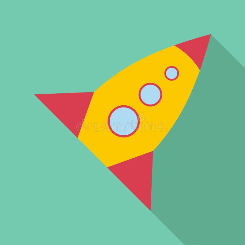 Retro Rocket Icon, Flat Style Stock Vector - Illustration of launch ...