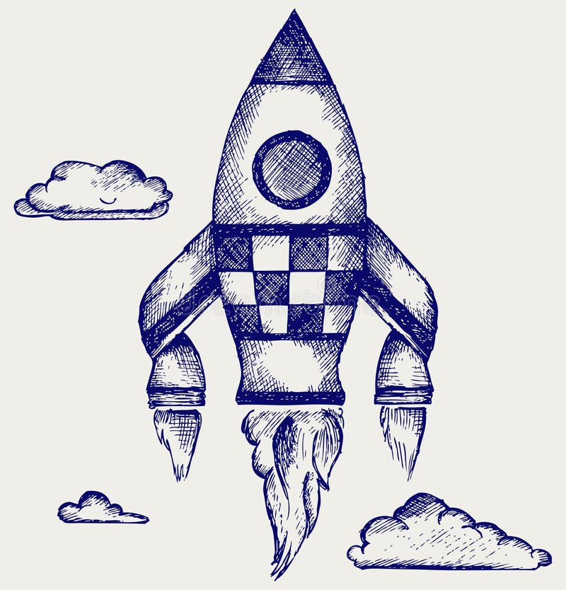 Retro rocket stock vector. Illustration of aliens, design - 31877732