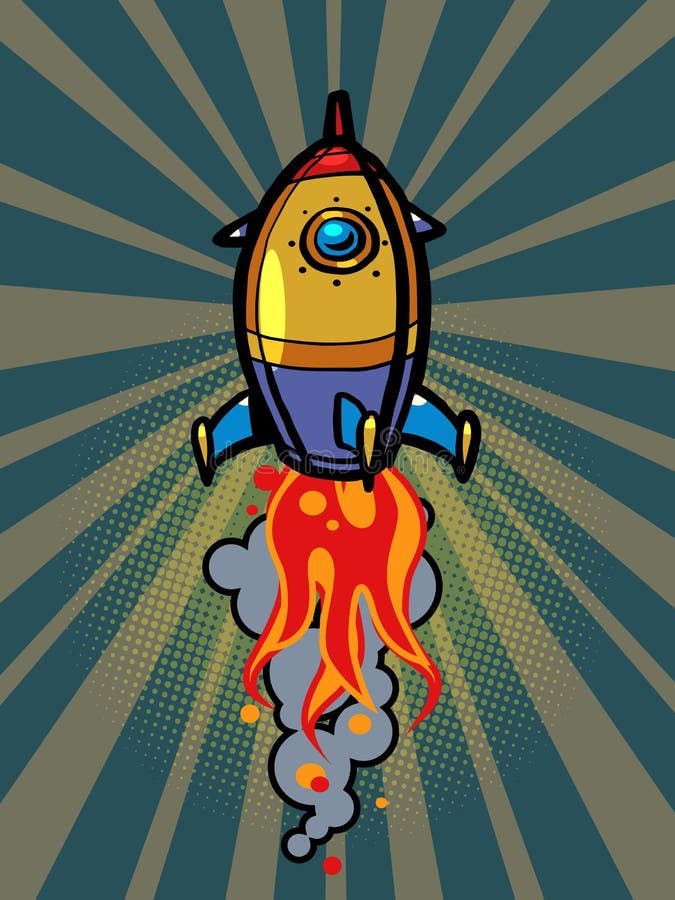 Retro Rocket Launch, Startup Concept. Space Transport Stock Vector ...