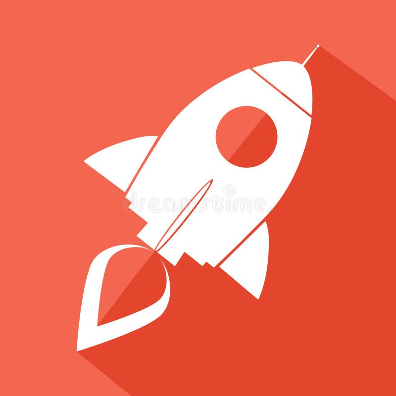 Retro Rocket Red Icon stock vector. Illustration of abstract - 206206268