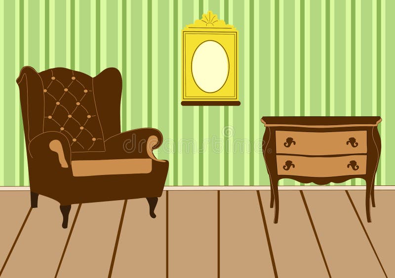 Retro room stock vector. Illustration of stripe, wall - 26815551