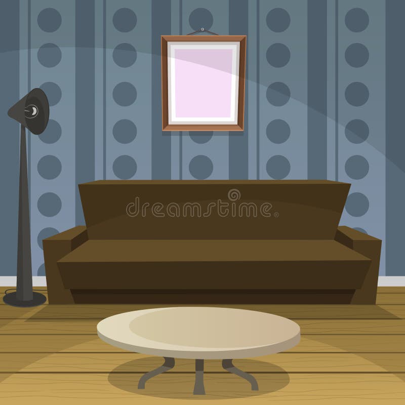Retro Room Blue stock vector. Illustration of frame, bulb - 56280831