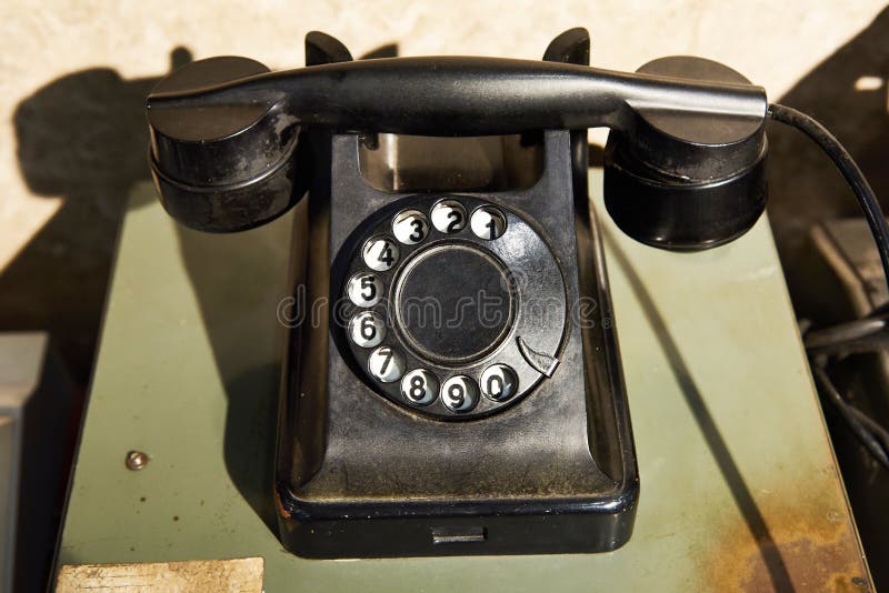 Retro Rotary Dial Telephone Stock Image - Image of wooden, call: 119149635