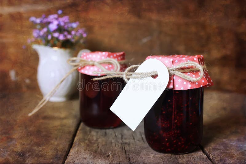 Retro Rustic Homemade Jam Jar Stock Image - Image of honey, ingredient ...