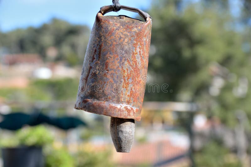 Old rusty bell isolated. stock image. Image of post, retro - 36612991