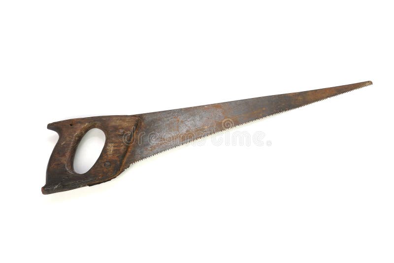 Retro Rusty Hand Saw Tool Isolated on White Background Stock Photo ...