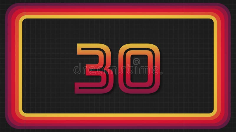 A Retro 1970`s or 1980`s Dark Graphic Background Countdown Timer ...