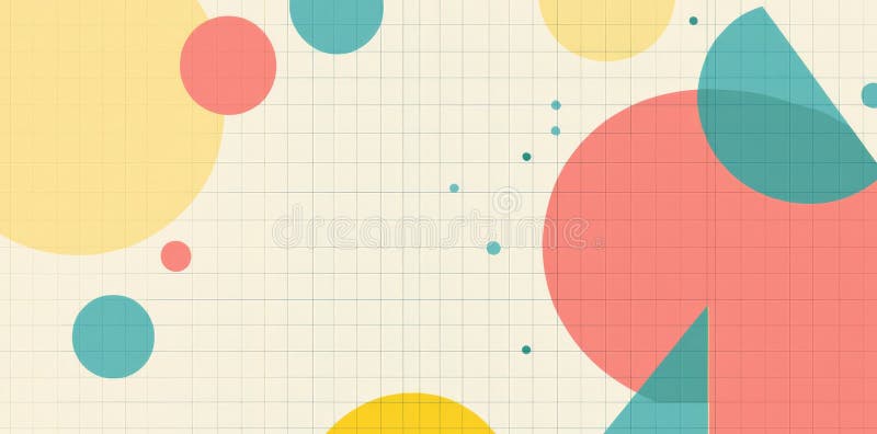 Retro 80s Geometric Pattern with Vibrant Colors and Grid Background ...