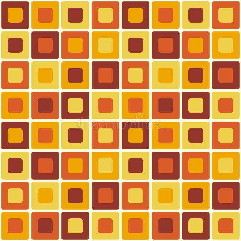 Retro Atomic Square Capsules Yellow Orange Stock Vector - Illustration ...