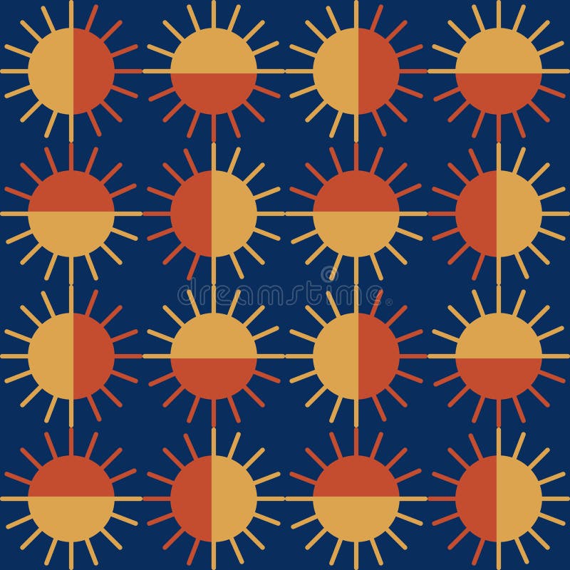 Retro 70s Seamless Pattern.Mid Century Pattern.Vector Illustration ...