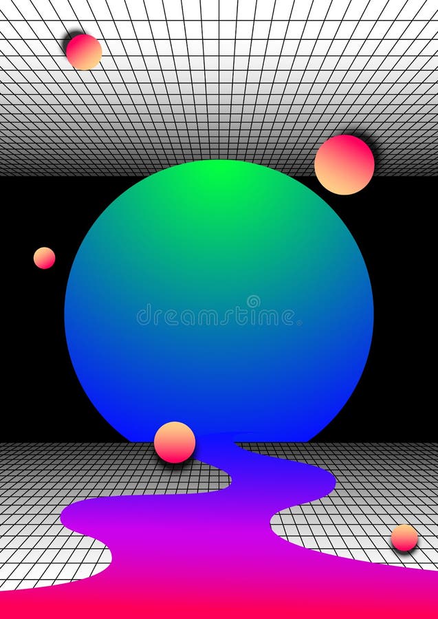 Retro 80s Style Abstract Background Decorative Neon Gradient Color ...