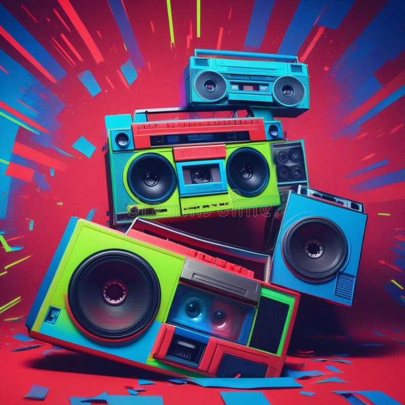 Retro 80s & 90s Style Banner with Noisy Gradient Texture Stock ...