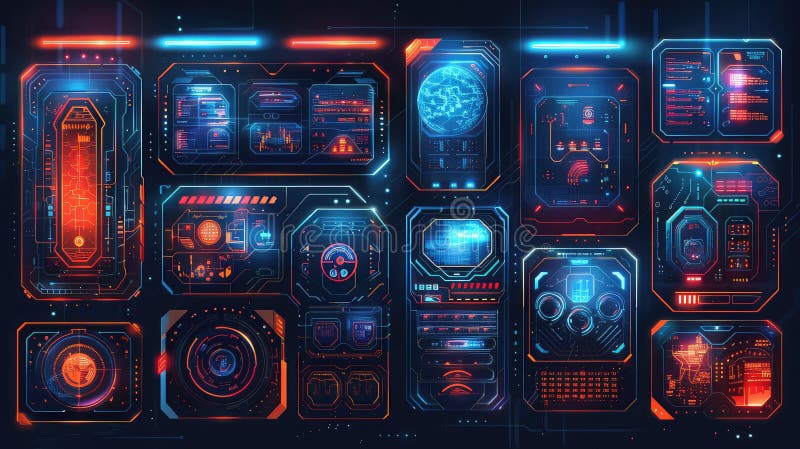 Retro 80s-Style Interface Frames for Icons and Images Stock Image ...