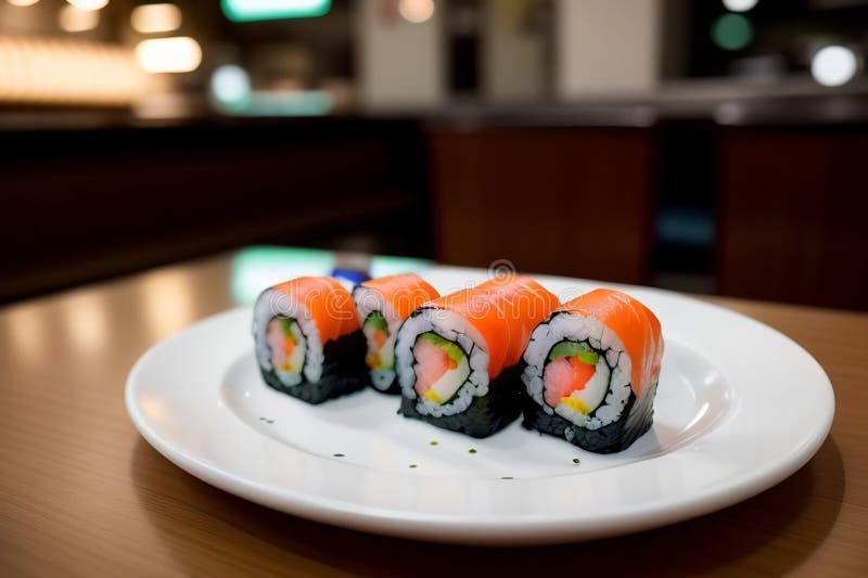 Retro 90s Sushi Plate stock illustration. Illustration of vintage ...