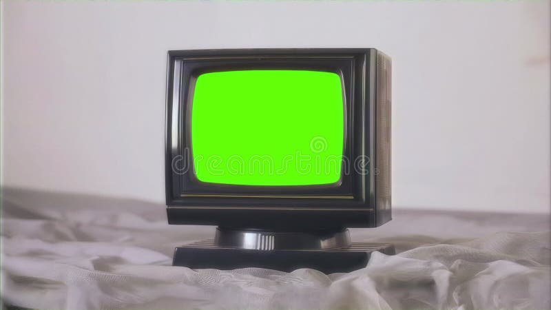 Retro 1980s Television on a Textured Surface with Screen Static. Stock ...