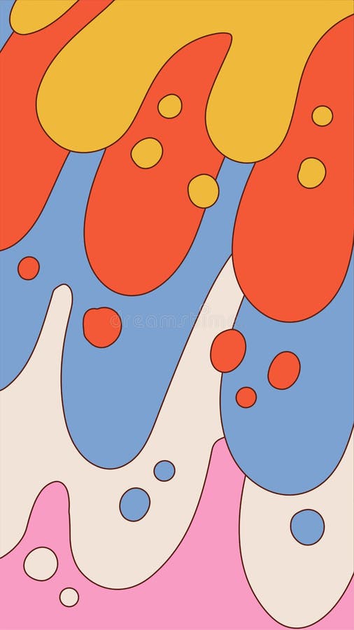 Retro 60s Wave with Drops Background for Phoe Screen. Abstract 60s ...