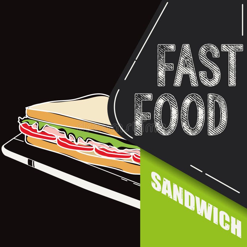 Retro Sandwich Fast Food Vector Stock Vector - Illustration of lunch ...