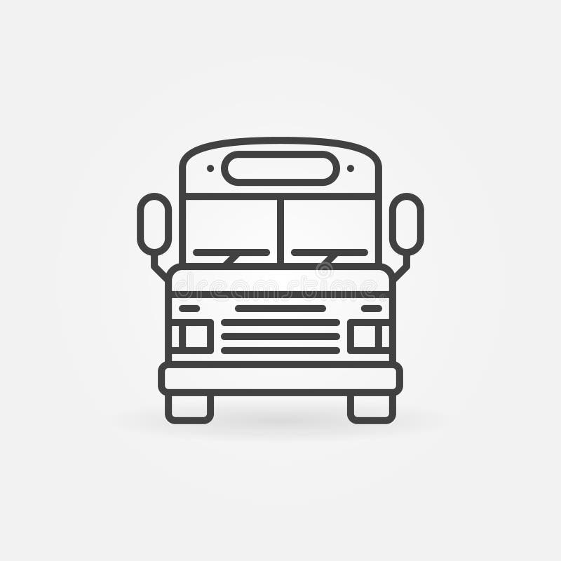 Retro School Bus Linear Vector Concept Minimal Icon or Sign Stock ...