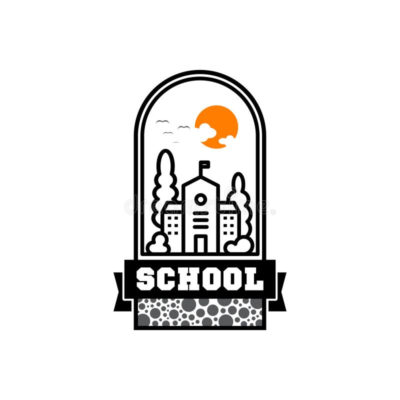 School Emblem Logo, in Vintage Style Stock Vector - Illustration of book, drawing: 272486947