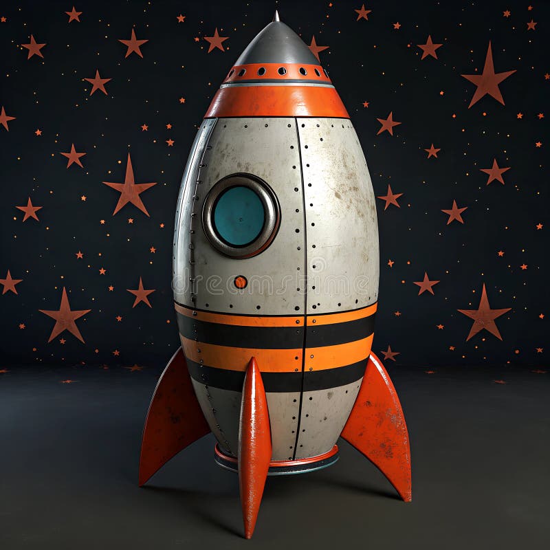 Retro Sci-fi Rocket Design Inspired by Classic Space Exploration Themes ...
