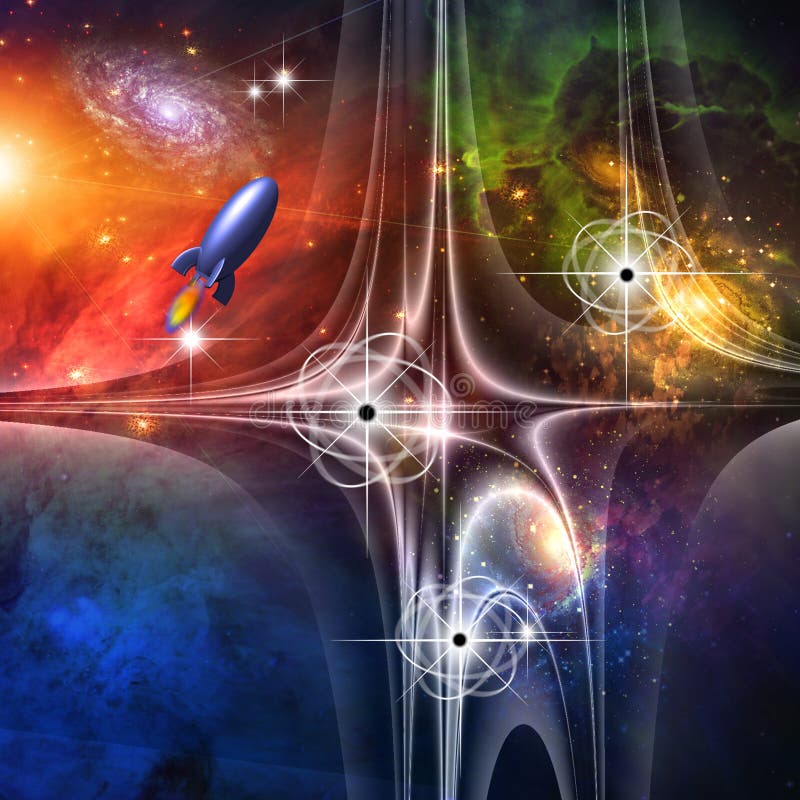 Set of Retro Science Fiction Rocket Ship Designs. Stock Vector ...