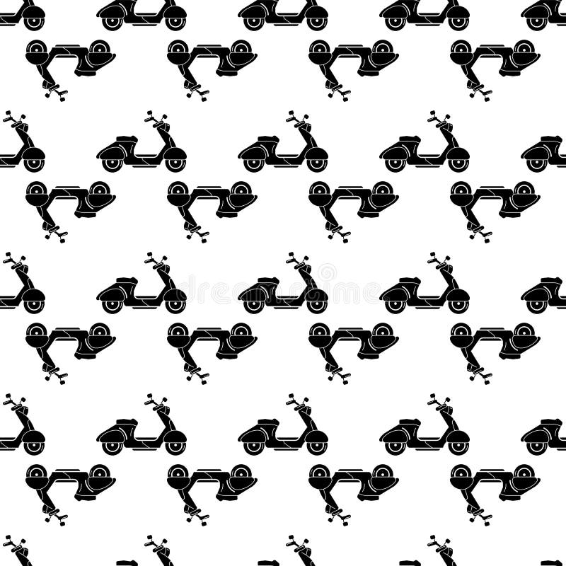 Retro Scooter Pattern Seamless Vector Stock Vector - Illustration of ...