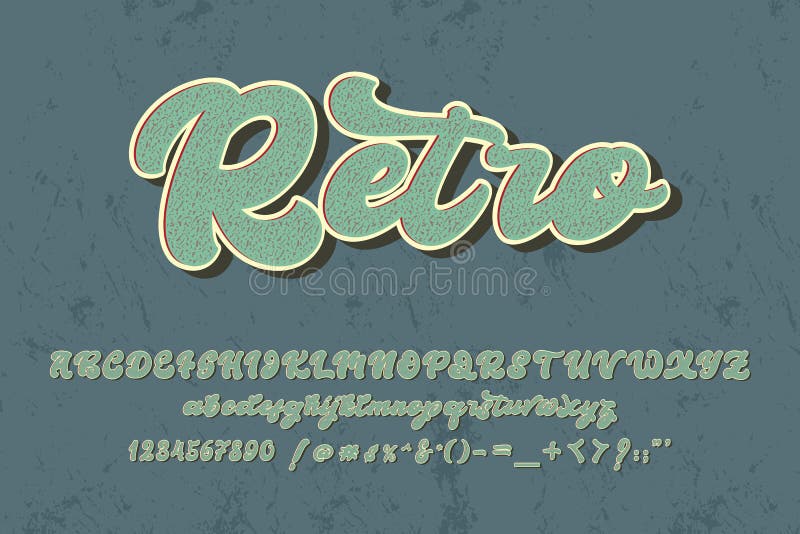 Retro Script Hand Writing Editable Text Effect and Text Style Alphabets ...