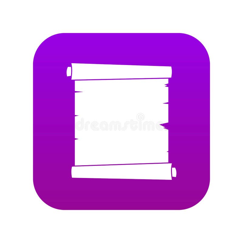 Retro Scroll Paper Icon Digital Purple Stock Vector - Illustration of ...