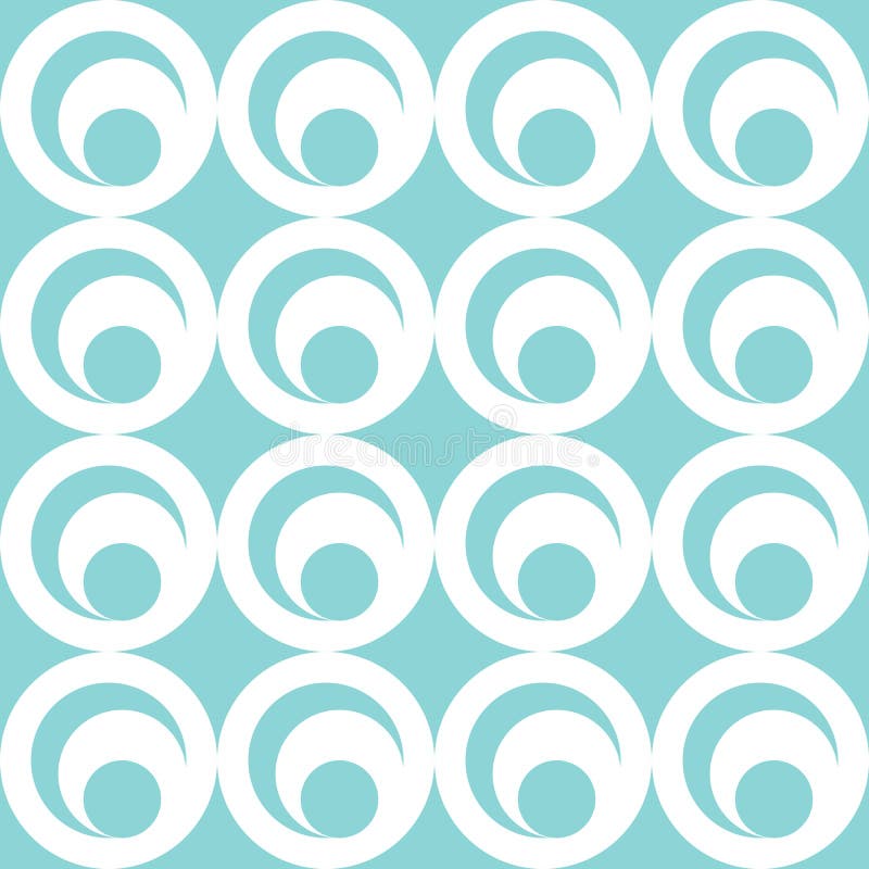 Retro Seamless Circle Tile Pattern, Blue and White Colors, Sea Summer ...