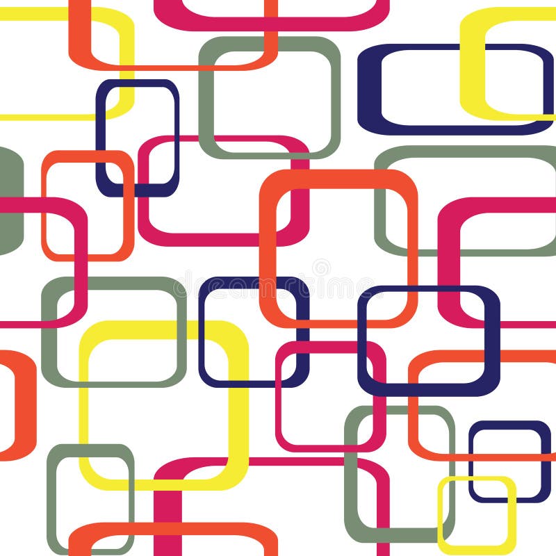Retro Seamless Color Vector Pattern Background with Squares - Rounded ... Retro Seamless Color Vector Pattern Background with Squares - Rounded ...