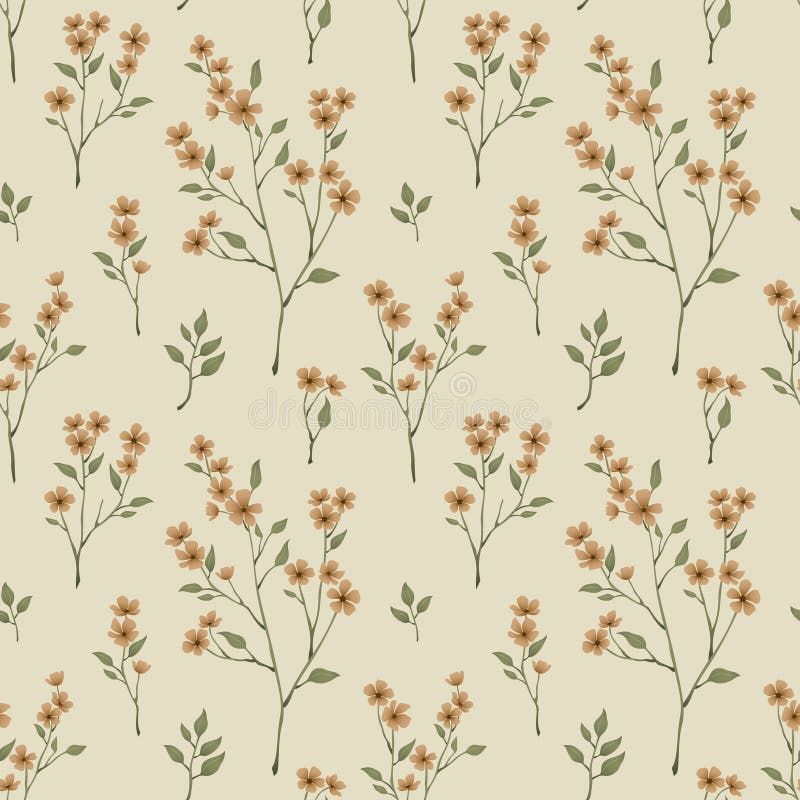 Retro Beige Floral Seamless Pattern Stock Illustrations – 29,825 Retro ...