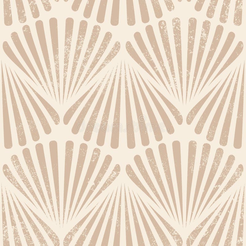 Retro Seamless Marine Pattern with Beige Shells. Vintage Geometric ...