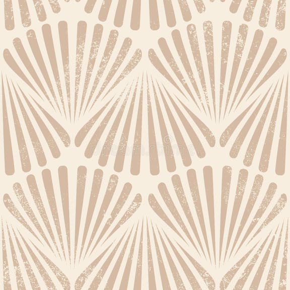 Retro Seamless Marine Pattern with Beige Shells. Vintage Geometric ...