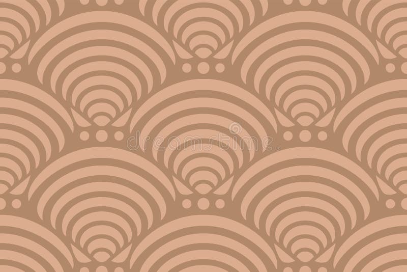 Retro Seamless Marine Pattern with Brownshells. Vintage Geometric ...