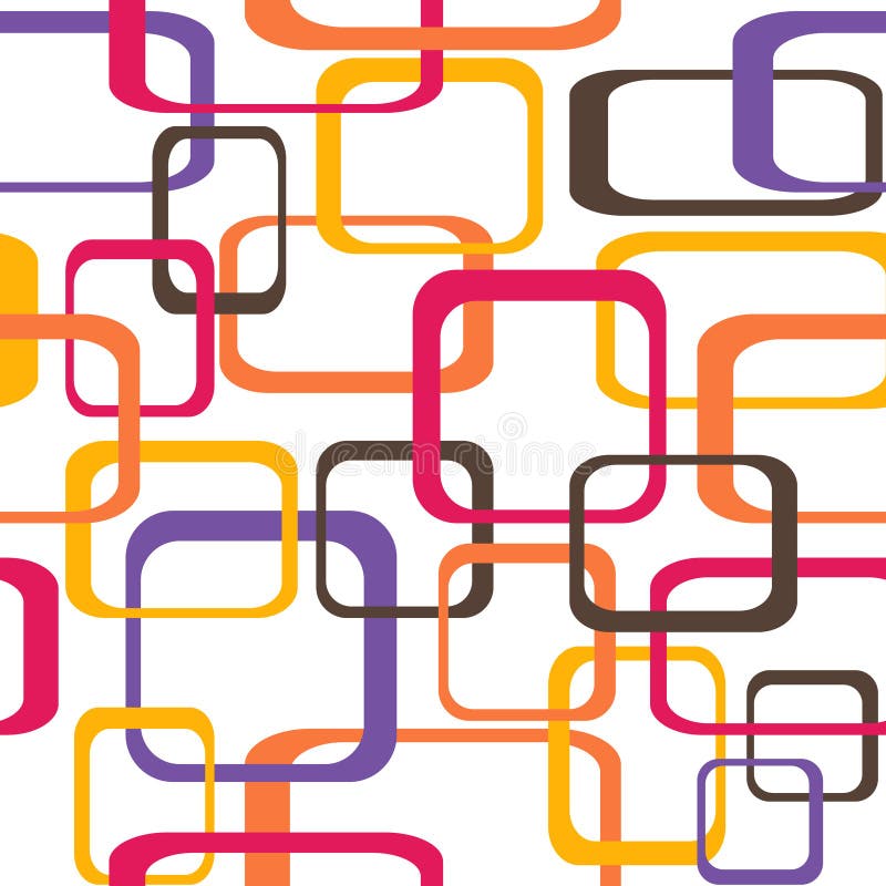 Retro Seamless Pattern Background with Squares - Rounded Stock Vector ...