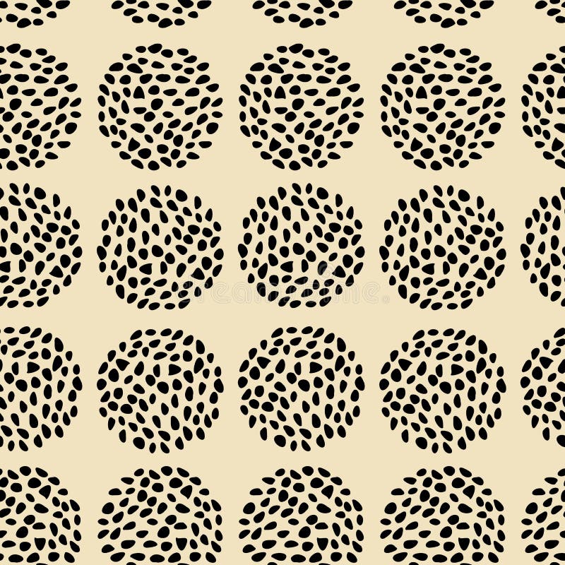 Retro Seamless Pattern with Dotted Circles. Geometric Ornament Stock ...