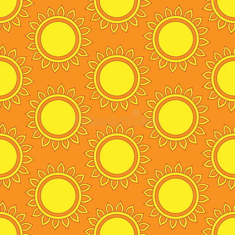 Retro Seamless Pattern with Suns. Retro Seamless Patterns Set. Stock ...